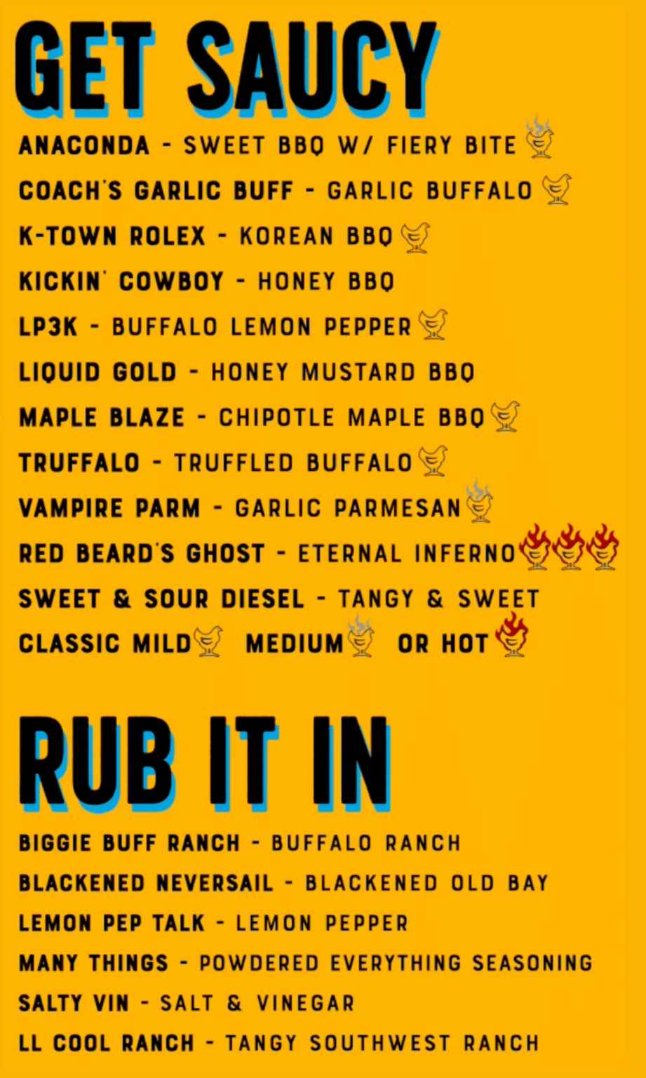 Menu - Cocky Rooster